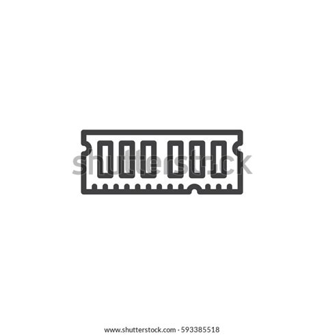 Ram Random Access Memory Line Icon Stock Vector Royalty Free Shutterstock
