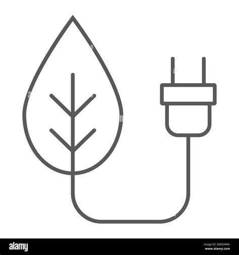 Eco Power Thin Line Icon Ecology And Energy Bio Energy Sign Vector Graphics A Linear Pattern