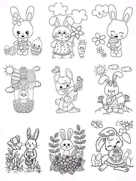 小兔子简笔画涂色大全大图（热门18张） 简笔画图片大全