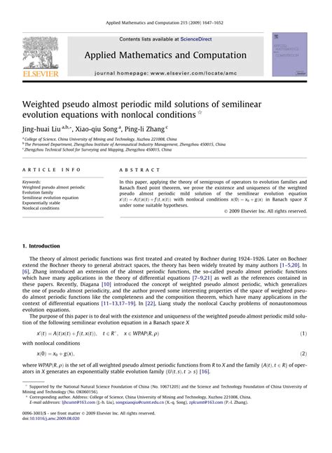 Pdf Weighted Pseudo Almost Periodic Mild Solutions Of Semilinear Evolution Equations With