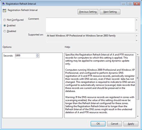 Enabling DNS Registration Refresh Interval HeelpBook