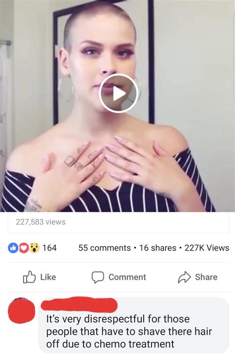 The Title Of The Video Was Girl Shaves Off Hair For Bucket List R Insanepeoplefacebook