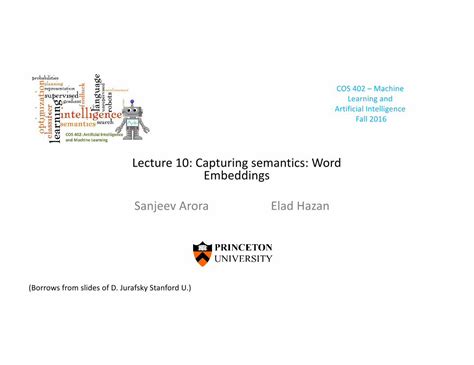 Pdf Lecture 10 Capturing Semantics Word Embeddings 10 Capturing