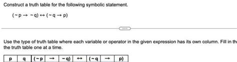 Answered Construct A Truth Table For The Following Symbolic Statement Kunduz
