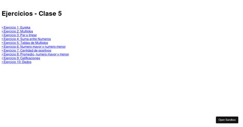 Ejercicios Clase 5 Esctructuras De Control Codesandbox