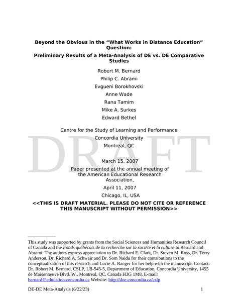 Pdf Beyond Classroom Comparisons In The What Works In Distance