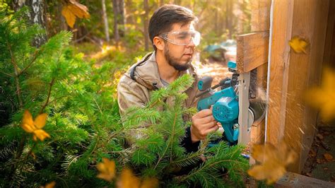 КАРКАСНЫЙ ДОМ В ЛЕСУ СТРОИТЕЛЬСТВО В ОДИНОЧКУ ЗОЛОТАЯ ОСЕНЬ Youtube