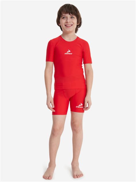 Шорты компрессионные для мальчиков Demix красный цвет — купить за 1790 тг со скидкой 70 в