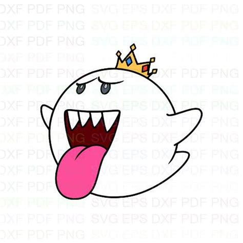 King Boo Super Mario Svg Dxf Eps Pdf Png Cricut Archivo De Etsy México