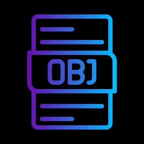 Obj File Type Gradient Icon Format Extension Document Files Symbol Icons Illustration