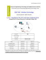 Setting Up Standalone WLAN With Open Authentication Course Hero