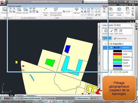 Autocad Map 3d 2011 Requêtes Spatiales Dans Postgis Youtube