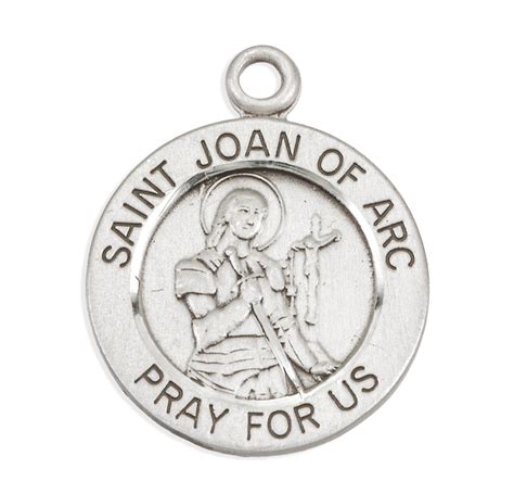 Patron Saint Joan Of Arc Round Sterling Silver Medal — Hmh Religious