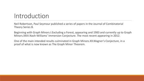 Ppt The Graph Minor Theorem Powerpoint Presentation Free Download Id 6607273