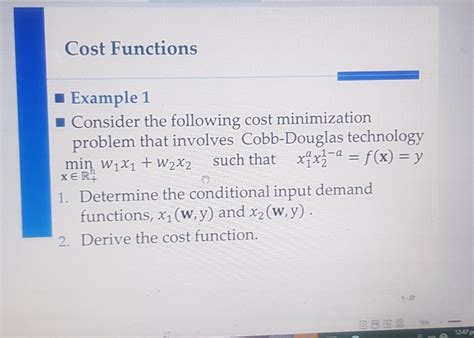 Solved Cost Functions Example Consider The Following Cost Chegg Com