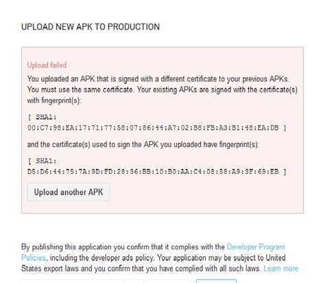 android updating apk sha1 differs even after using same keystore