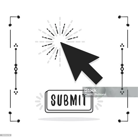 검은 개요가 닫습니다 클릭 커서 포인터와 흰색 바탕에 제출 버튼 아이콘 숫자키패드에 대한 스톡 벡터 아트 및 기타 이미지 숫자키패드 개념 개념과 주제 Istock