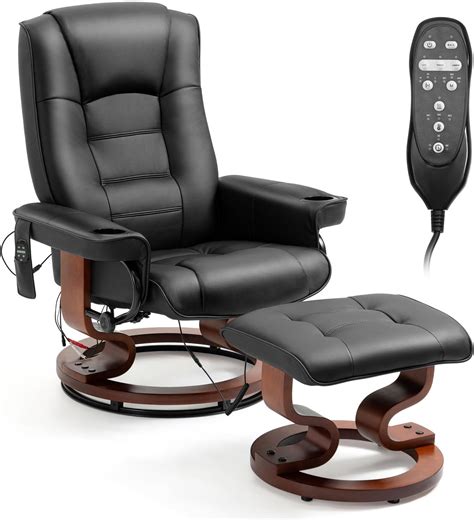 Homcom Pu Leather Massage Recliner Chair With Ottoman 10