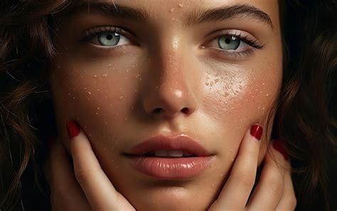 Premium Ai Image Stunning Brunette Macro Closeup Generative Ai