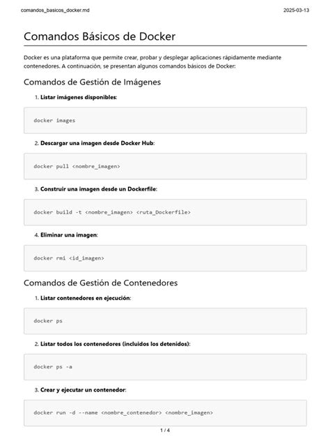 Comandos Basicos Docker Pdf Arquitectura De Computadores Ciencias De La Computación