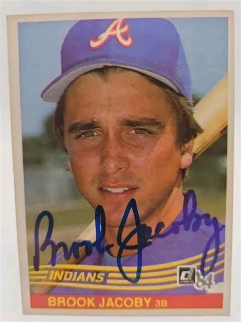 Carte En Personne Auto Signée Brook Jacoby 1984 Donruss Rookie 542 Indiens Rare Eur 931