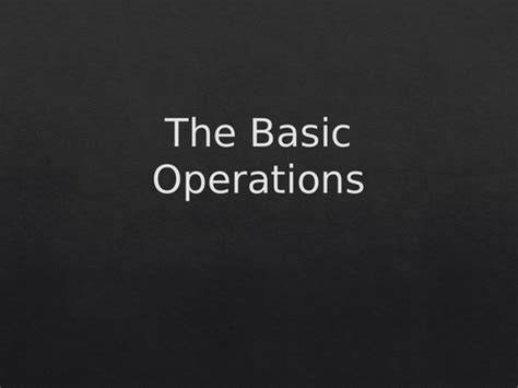 The Four Basic Operations Teaching Resources