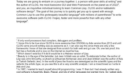 Common Lisp The Tutorial Part 1 Rlisp