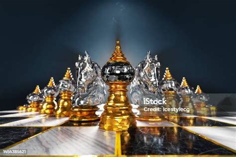 극적인 조명 배경에 배치된 태국 전통 체스 루크 세트의 3d 렌더링 그림입니다 3차원 형태에 대한 스톡 사진 및 기타 이미지