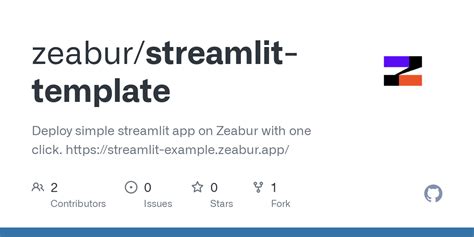 Github Zeaburstreamlit Template Deploy Simple Streamlit App On