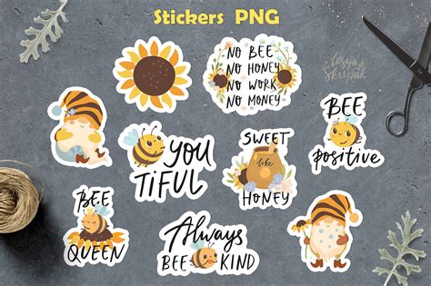 Positive Bee Stickers Graphic By Lesyaskripakart · Creative Fabrica