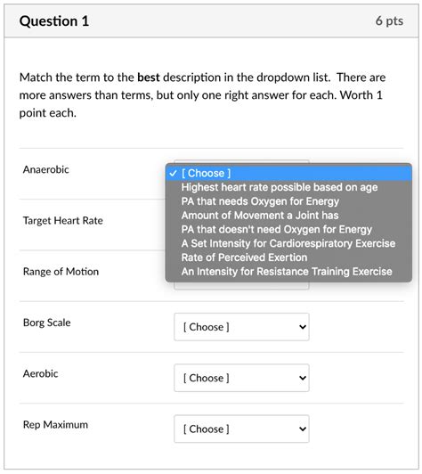 Solved Question 1 6 Pts Match The Term To The Best Chegg Com