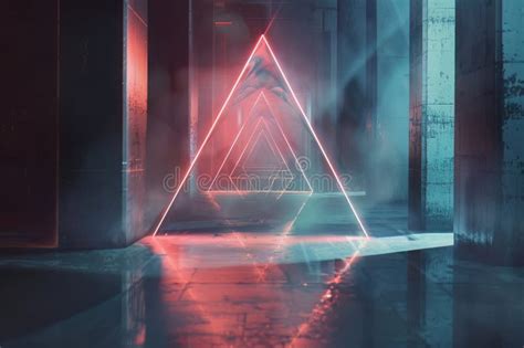 A Hologram Of Rotating Geometric Shapes Casting A Soft Light In A Dark Hightech Environment