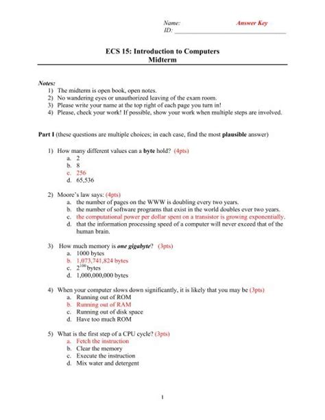 Ecs 15 Introduction To Computers Midterm