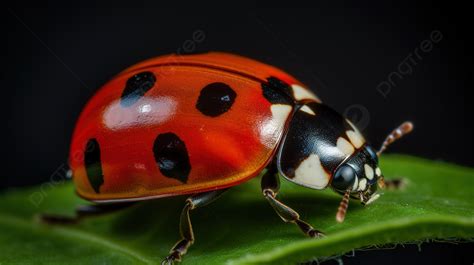 나뭇잎 옆에 앉아 있는 무당벌레 무당벌레의 그림 무당벌레 새와 곤충 배경 일러스트 및 사진 무료 다운로드 Pngtree