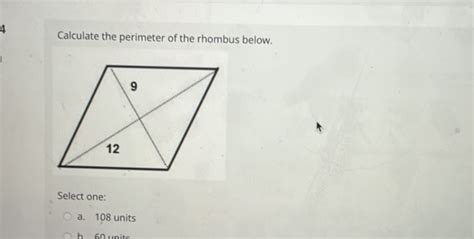 Calculate The Perimeter Of The Rhombus Studyx