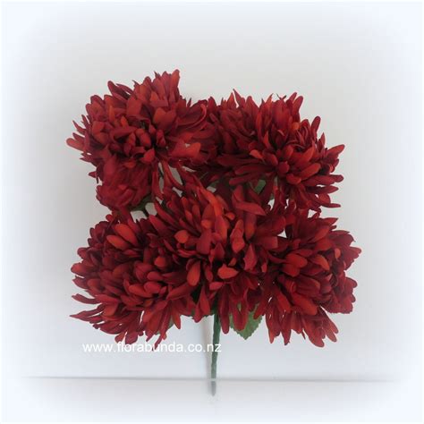 Rust Coloured Silk Flower Chrysanthemum Bush Florabunda