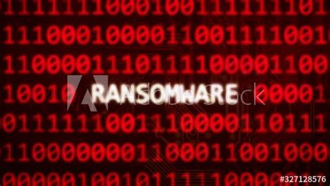 Ransomware Text On Binary Code Red Screen