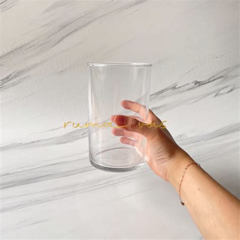 Jual Vas Bunga Kaca Silinder Tinggi 15cm Diameter 9cm Vas Bunga Tabung