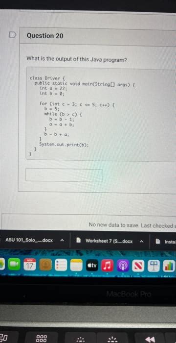 Solved What Is The Output Of This Java Program Class Driver