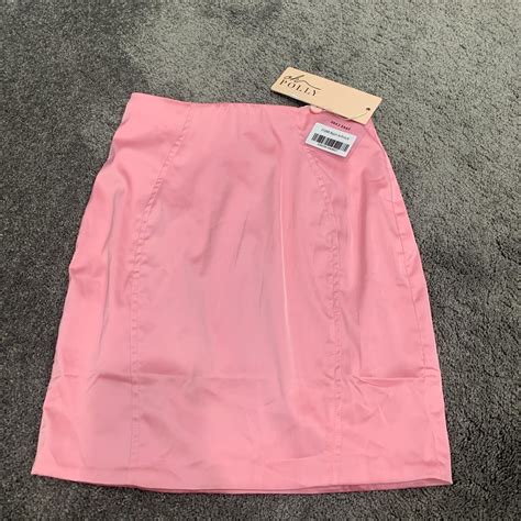 Pink Oh Polly Satin Mini Bodycon Satin Skirt Brand Depop