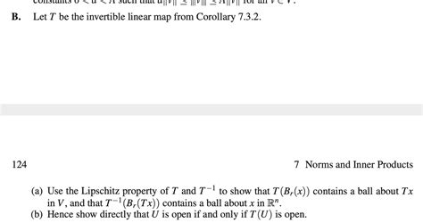 solved b let t be the invertible linear map from corollary