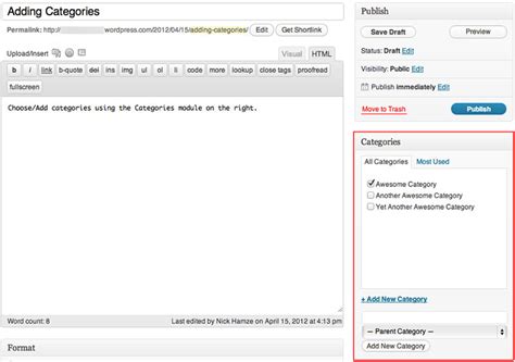 how to edit categories in wordpress easily