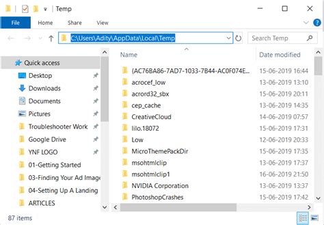 windows 10 appdata local temp