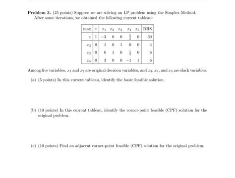 Solved Problem 3 25 Points Suppose We Are Solving An Lp