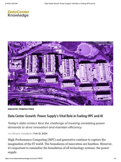 Data Center Growth Power Supplys Vital Role In Fueling Hpc And Ai 13feb2024 Pdf Data Center