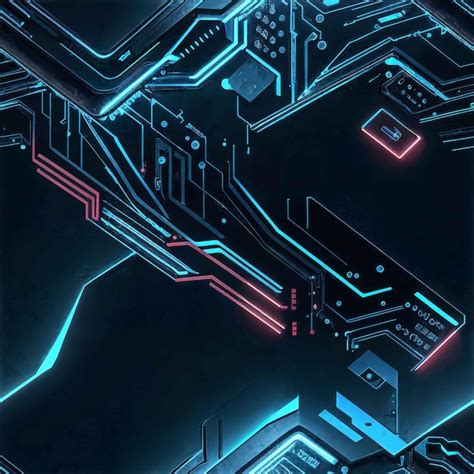 Premium Ai Image Seamless Cyberpunk Texture Pattern