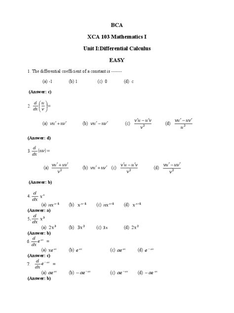 Bca Mcq Pdf Matrix Mathematics Determinant
