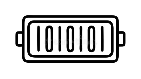 Digital Data Binary Code Vector Outline Icon Vector Design Generative Ai Stock Vector