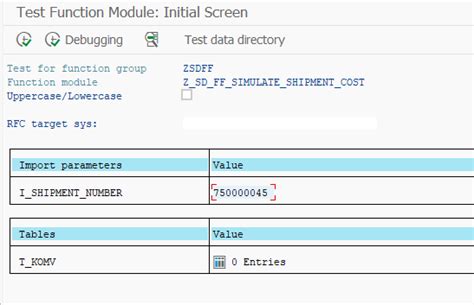 Simulate Shipment Cost Vt02n Using Function Mo Sap Community