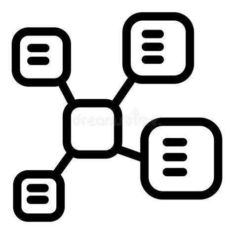 Decentralized Network Connecting Blocks Of Data Through A Central Hub Stock Vector